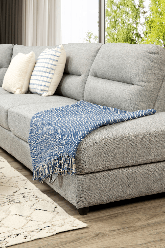 Cosmo 5 Seater Left Facing Chaise Modular Lounge With Storage